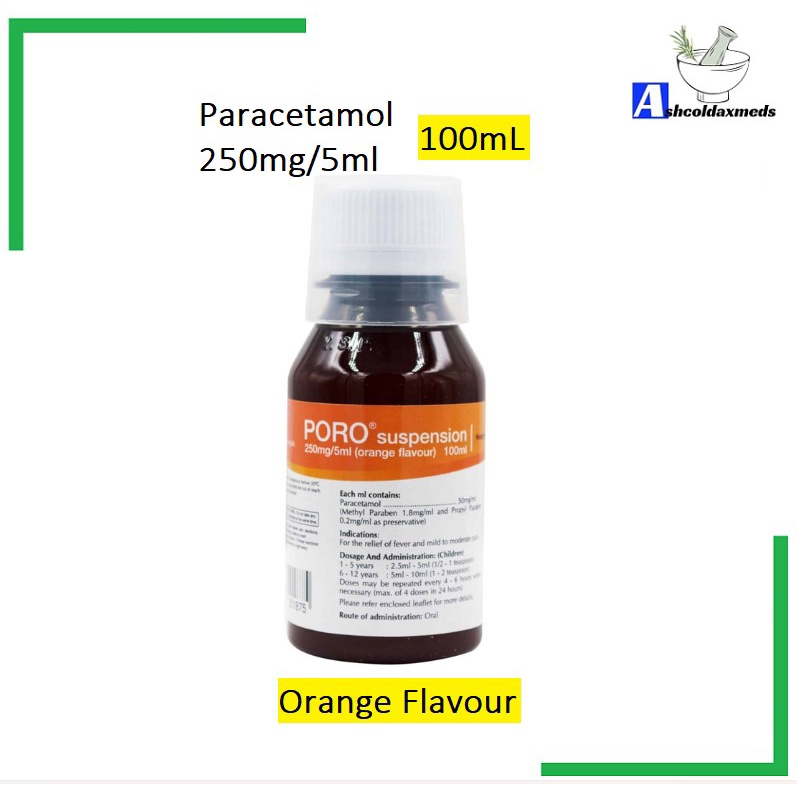 Axcel Paracetamol 250mg (90ml FOC Syringe) (Inside Box) or Poro ...