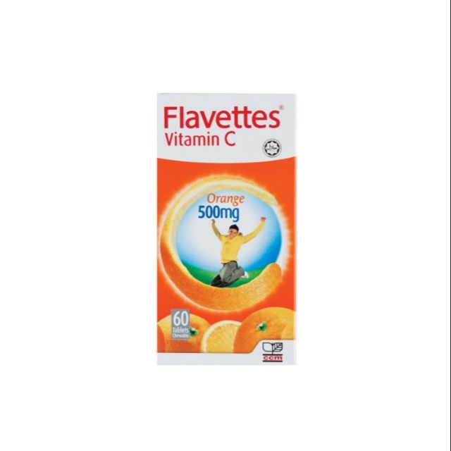 Flavettes Vitamin C 500mg Chewable 60'S (Orange) - Farmasi Limbongan