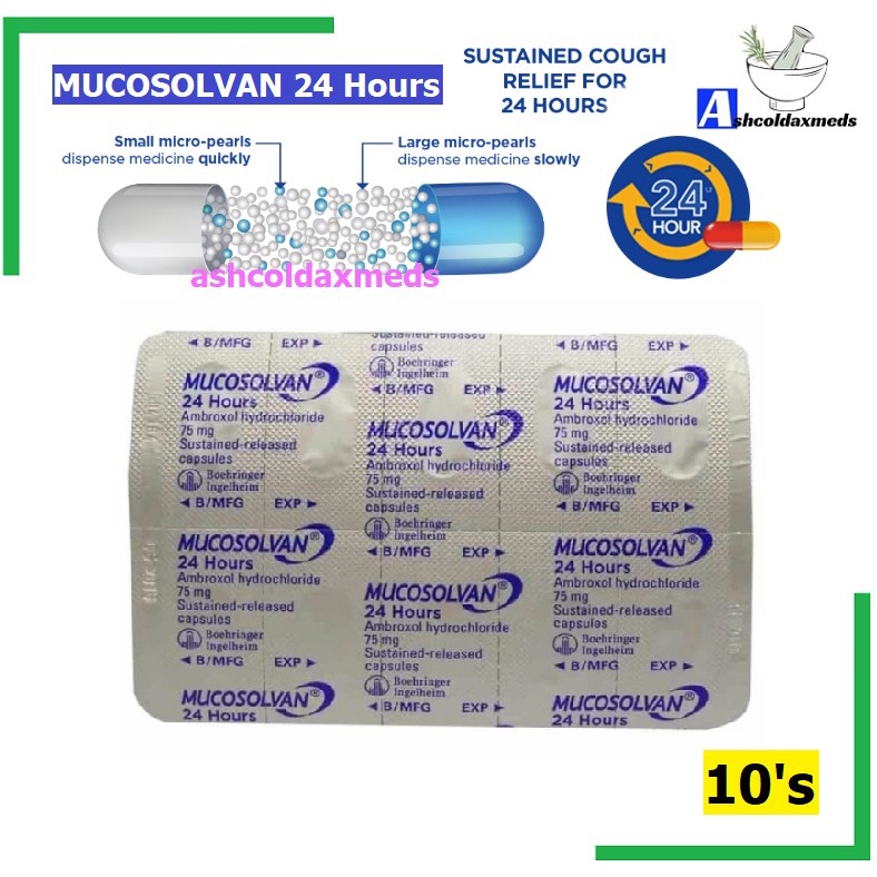 Mucosolvan 24 Hours Cough Capsules (10s) Cair Kahak, Batuk, Semput ...