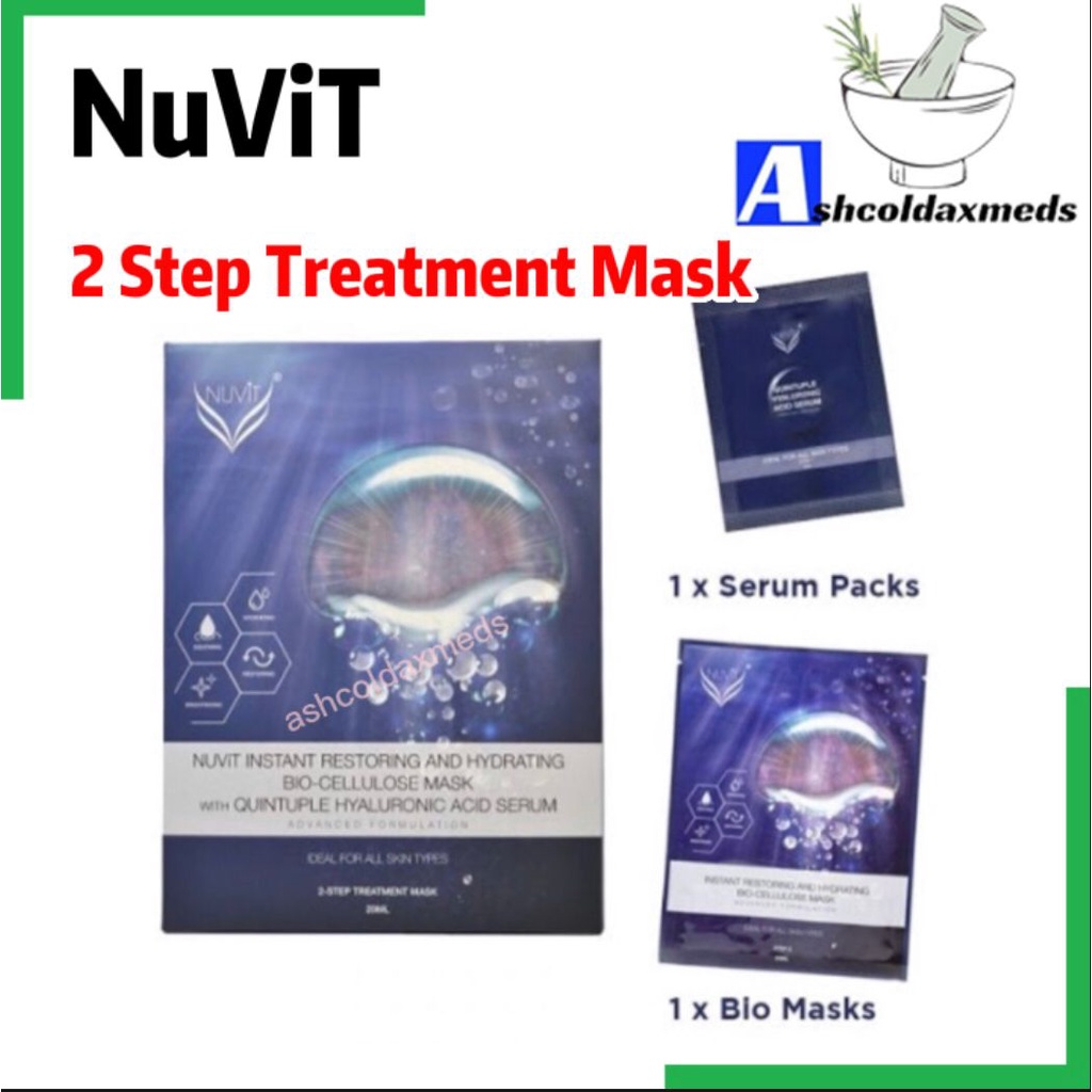 NUVIT INSTANT RESTORING AND HYDRATING BIO-CELLULOSE MASK 20ML (2-STEP ...