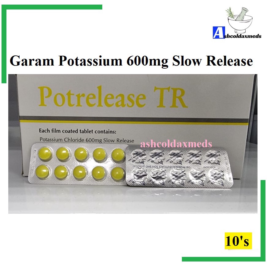 Potrelease (Potassium Chloride) TR 600mg 10's (Untuk Kejang Otot/Tambah ...