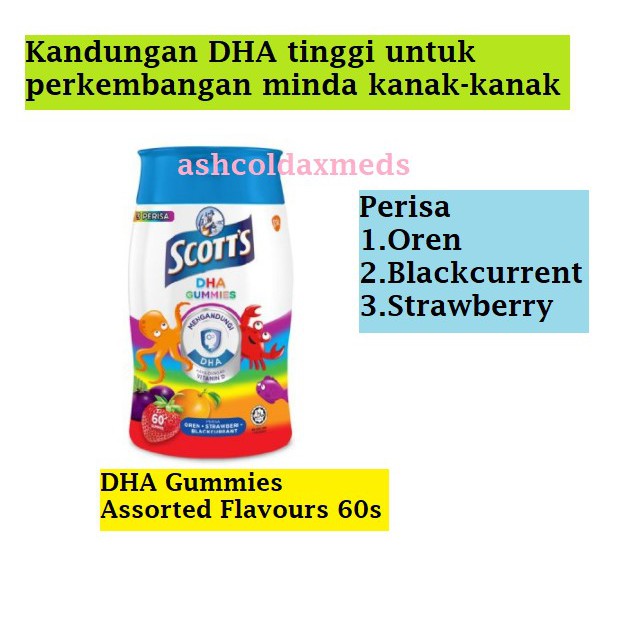 SCOTT'S DHA Chewable Gummies Assorted Flavour 60s - Farmasi Limbongan