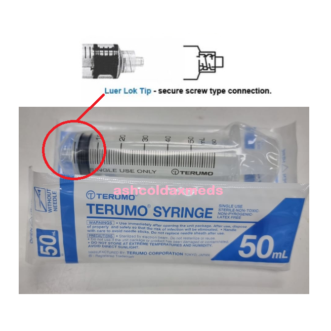 TERUMO CATHETER/ECCENTRIC TIP SYRINGE/LUER LOCK TIP 50ML 1's (Terumo ...