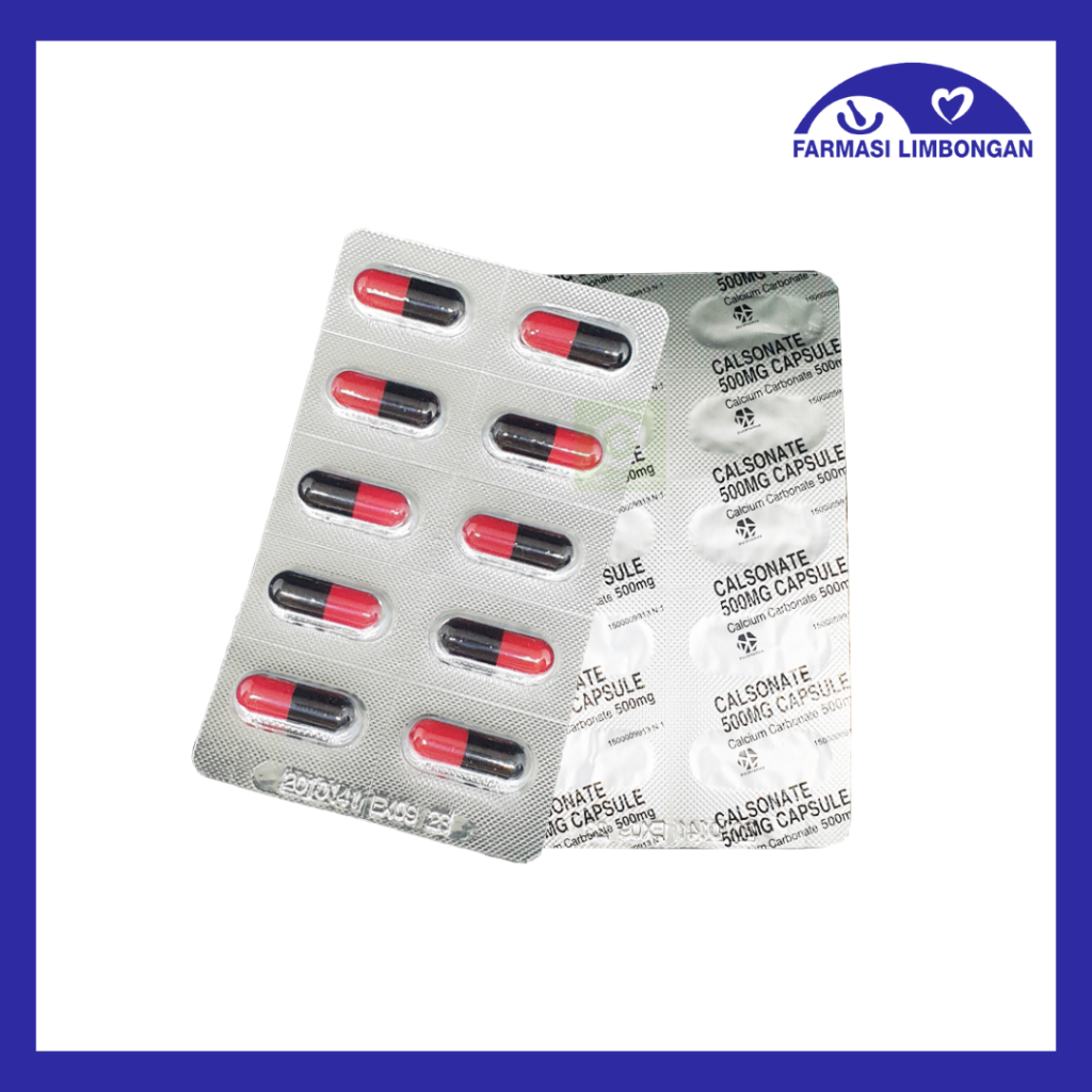 Calsonate Calcium Carbonate Capsule 10'S EXP01/2027 (BLACK & RED STRIP ...