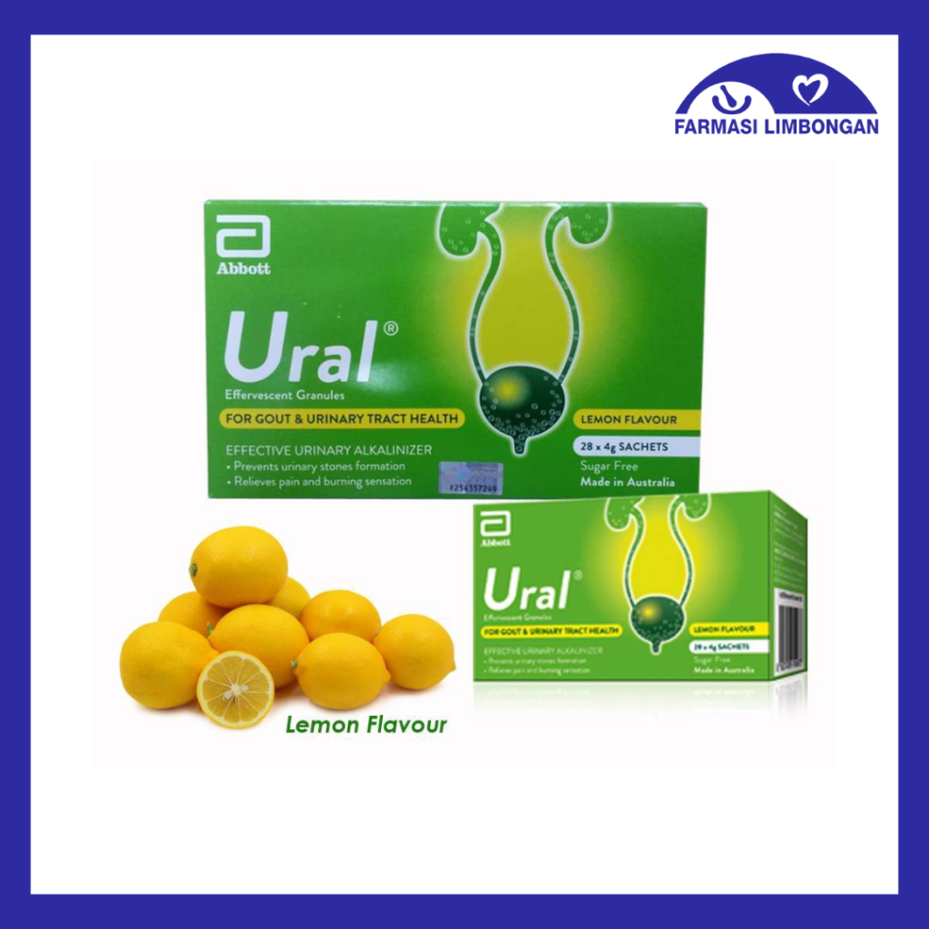 (BOX) Ural Sachet Effervescent Granules Lemon Flavour 28x4g EXP10/2027 ...