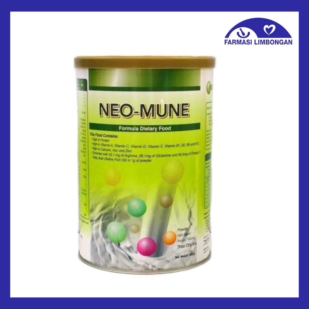 NEO- MUNE FORMULA DIETARY FOOD POWDER VANILLA FLAVOUR 400G - Farmasi Limbongan