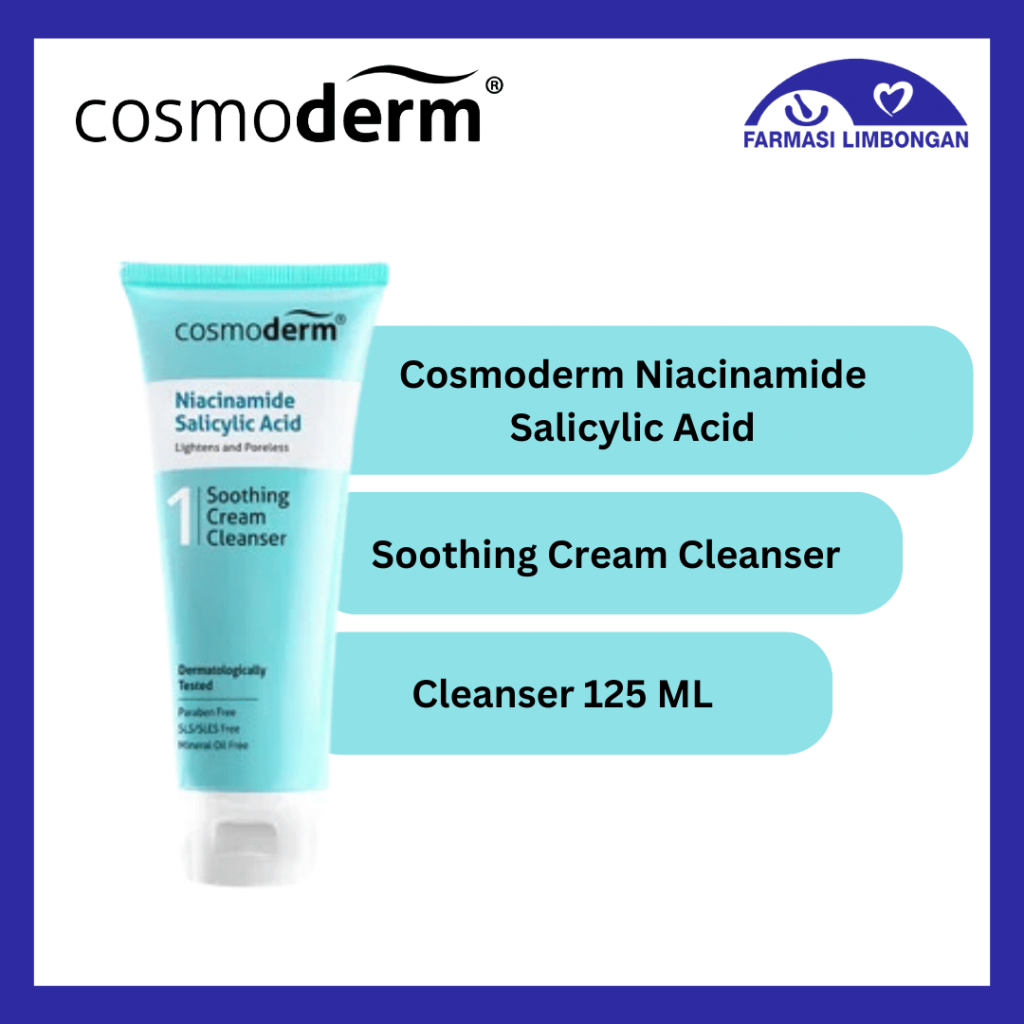 COSMODERM NIACINAMIDE SALICYLIC ACID SOOTHING CREAM CLEANSER 50ML ...