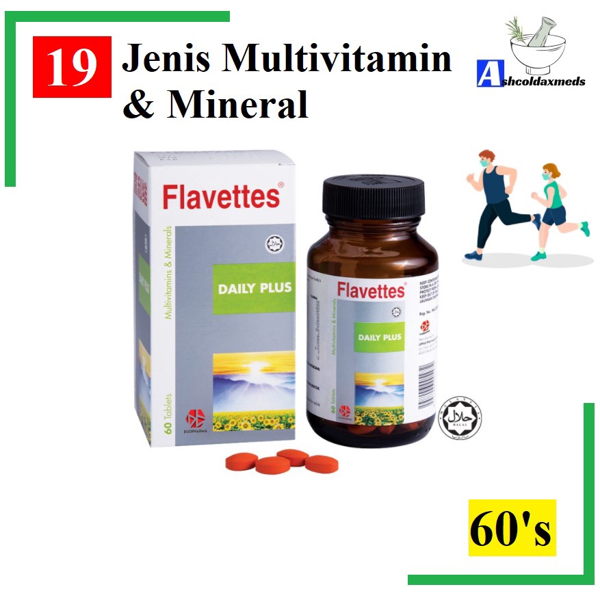 FLAVETTES DAILY PLUS MULTIVITAMIN TABLET (60s)EXP08/2024 - Farmasi ...