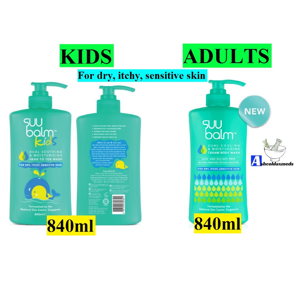 (ADULT/CHILDREN) SUU BALM DUAL COOLING MOISTURISING CREAM BODY WASH 840ML (BIG BOTTLE) - Farmasi ...