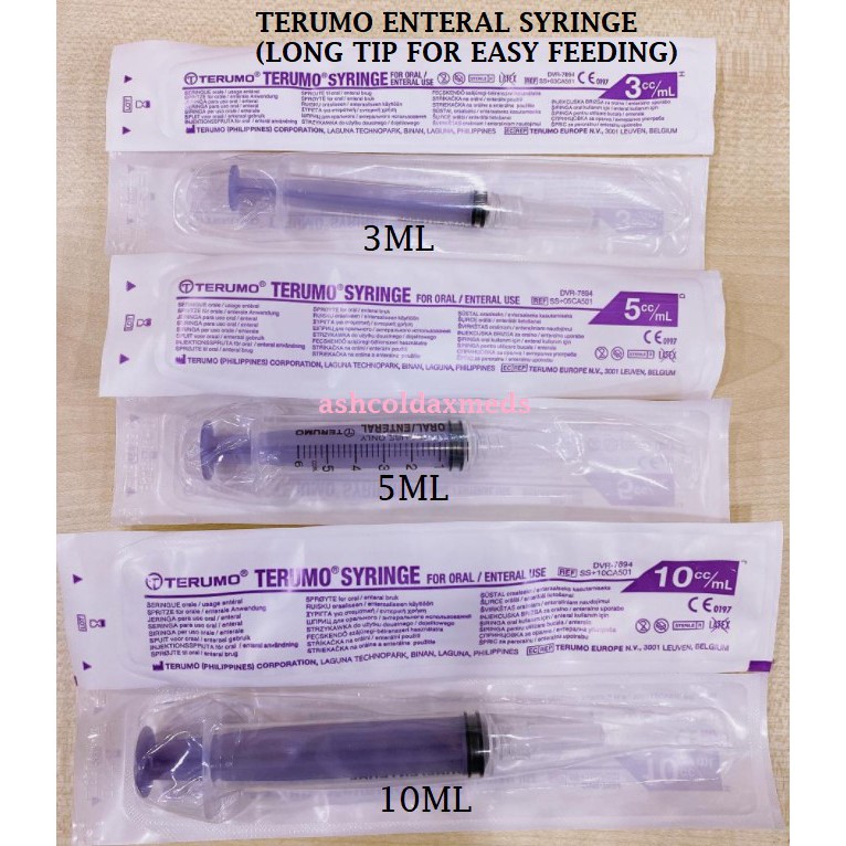 TERUMO Syringe For ORAL/ENTERAL USE (3ML/5ML/10ML) 1PC For Ryles Tube ...