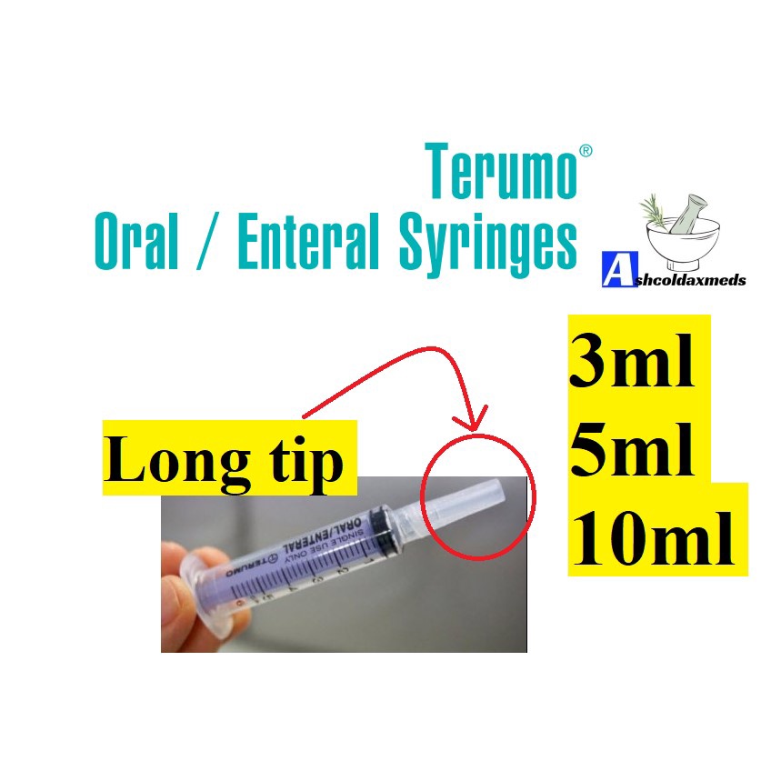 TERUMO Syringe For ORAL/ENTERAL USE (3ML/5ML/10ML) 1PC For Ryles Tube Feeding Use - Farmasi ...