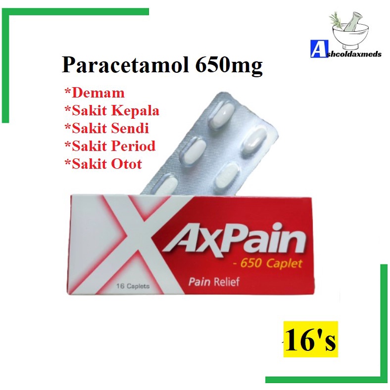 AXPAIN 650MG CAPLETS MUSCLE & JOINT 16S (Paracetamol 650mg) - Farmasi ...