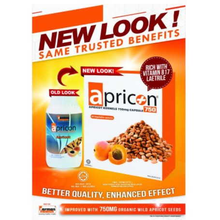 (Fast Delivery) Farmas Health APRICON Apricot Seed 750MG 80S NEW EXPIRY ...