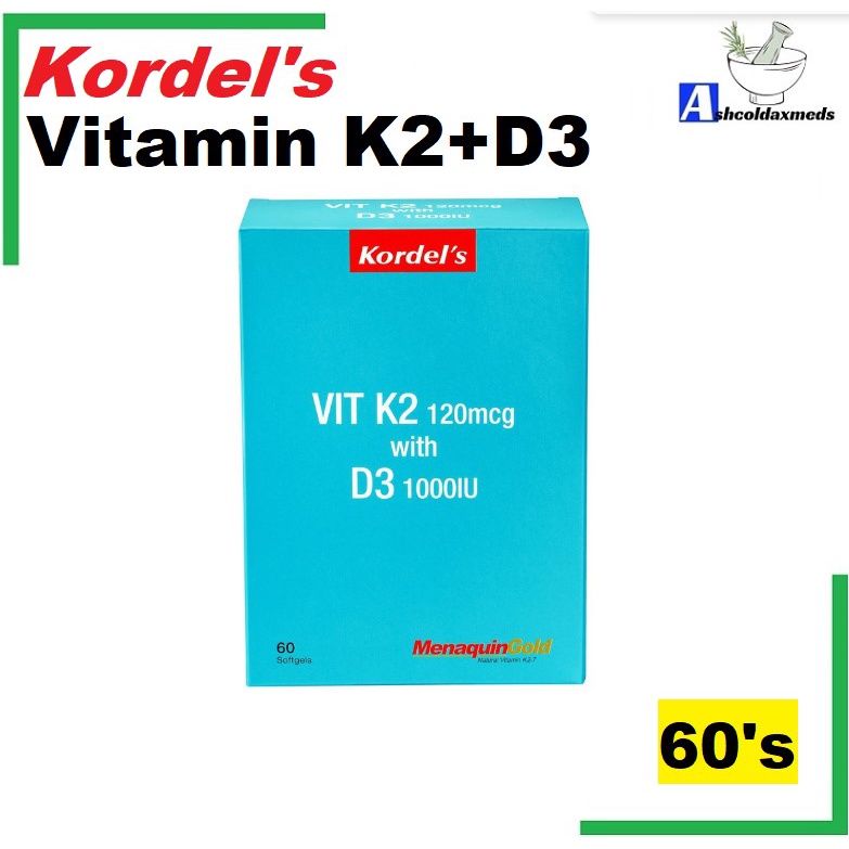 Kordel's Vit K2 120mcg with D3 1000IU Softgels (60's) Cegah arteri ...
