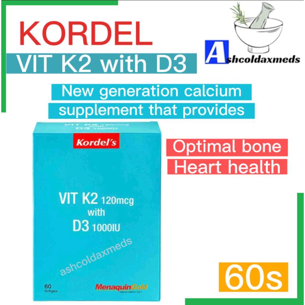 Kordel's Vit K2 120mcg with D3 1000IU Softgels (60's) Cegah arteri ...