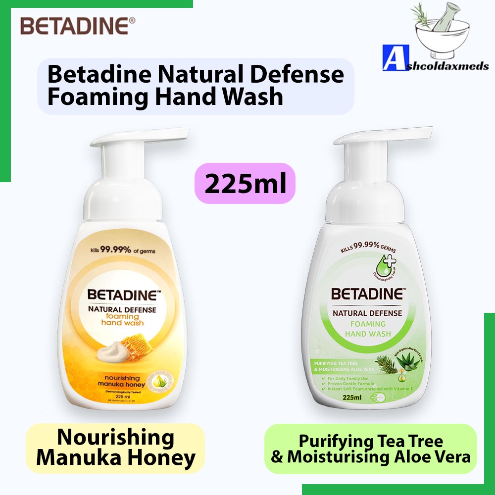 Betadine Natural Defense Foaming Hand Wash 225ml Nourishing Manuka ...