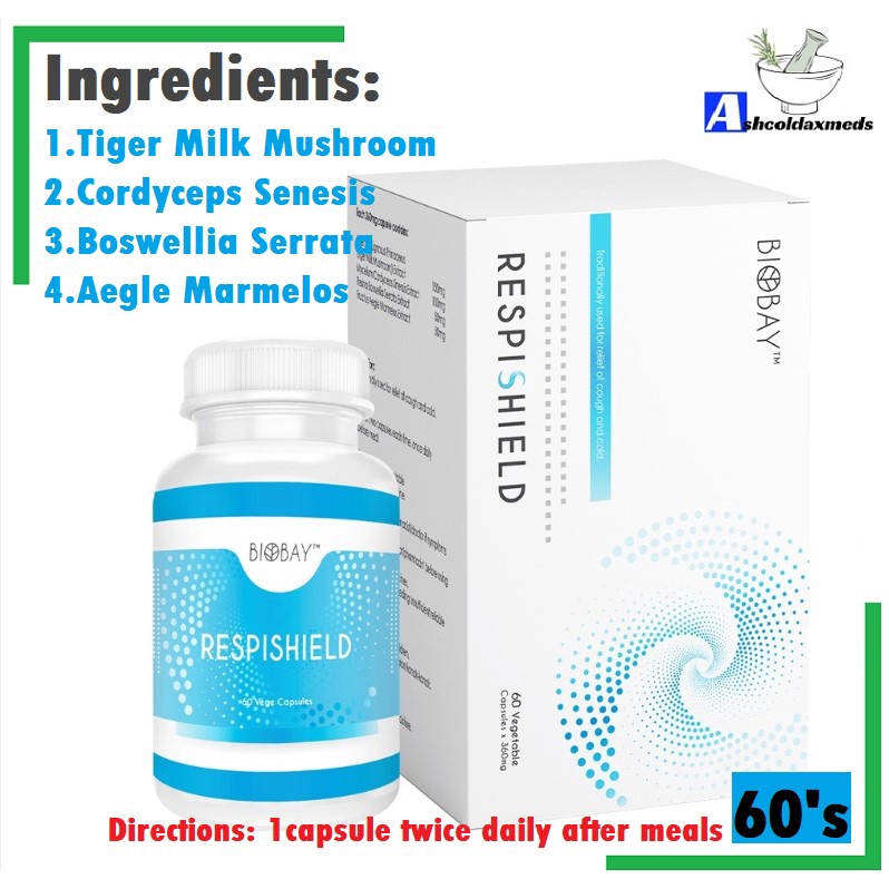 [READY STOCK] Biobay Respishield Capsules Tiger Mushroom for Good Lungs ...
