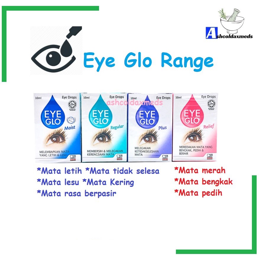 EYE GLO Regular / Moist / Plus / Relief 10ML - Farmasi Limbongan