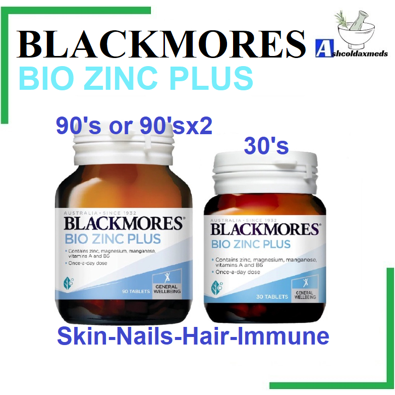 Blackmores Bio Zinc Plus 30's/90'sx2 or 90's - Farmasi Limbongan