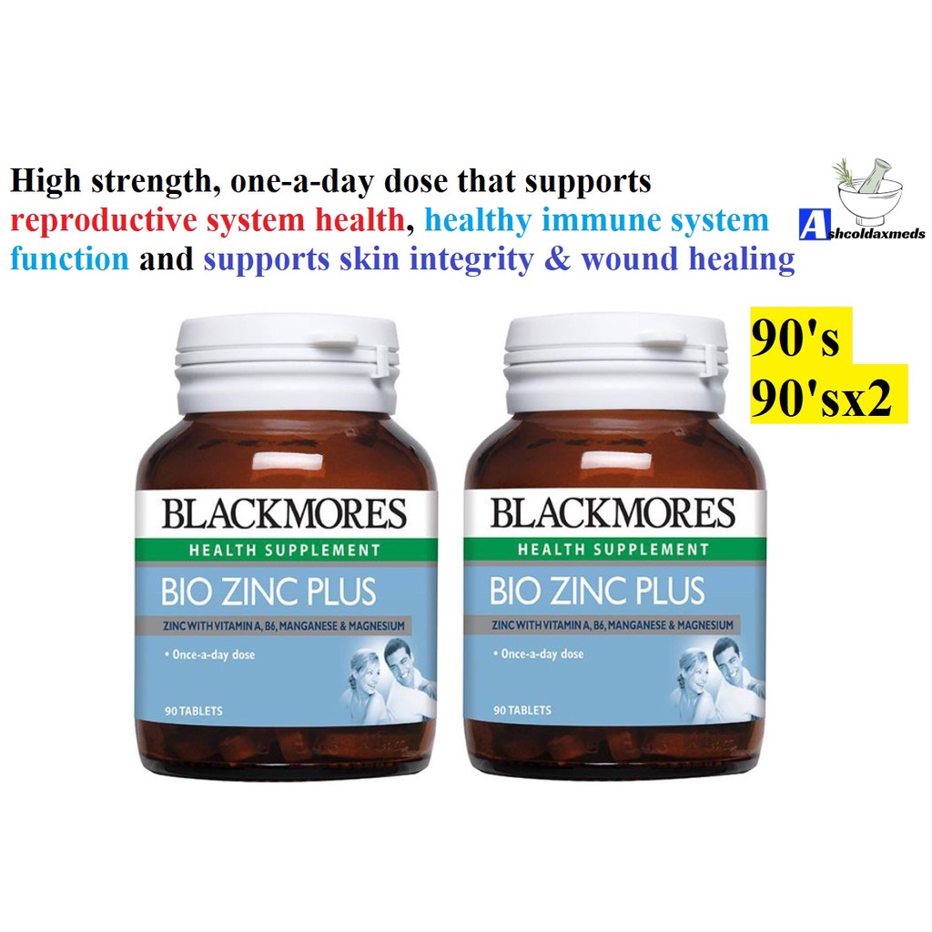 Blackmores Bio Zinc Plus 30's/90'sx2 or 90's - Farmasi Limbongan