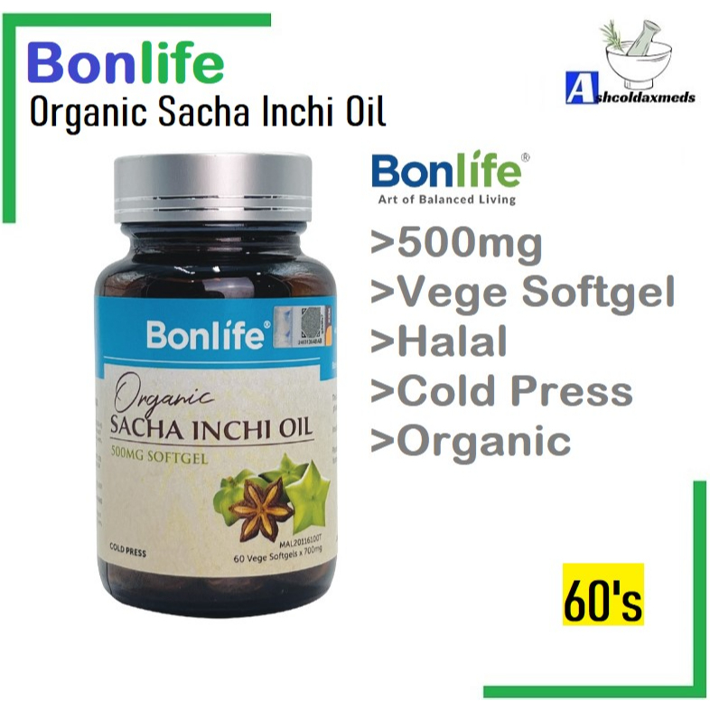 Bonlife Organic Sacha Inchi Oil Softgel Vege Fish Oil Omega 3, 6, 9 ...