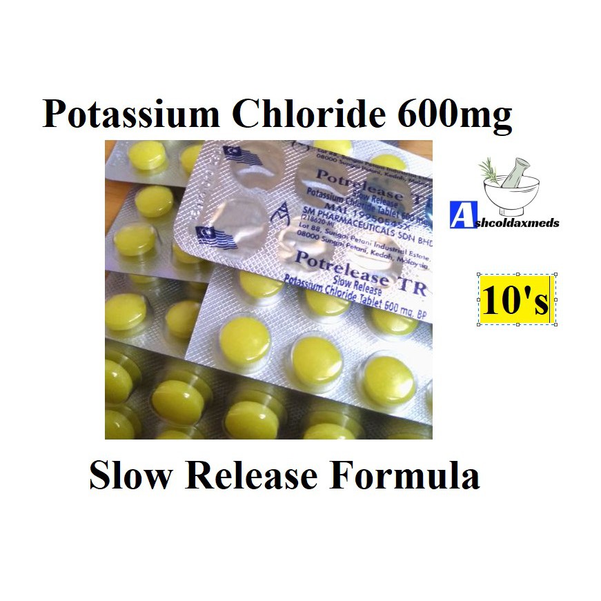 Potrelease (Potassium Chloride) TR 600mg 10's (Untuk Kejang Otot/Tambah ...