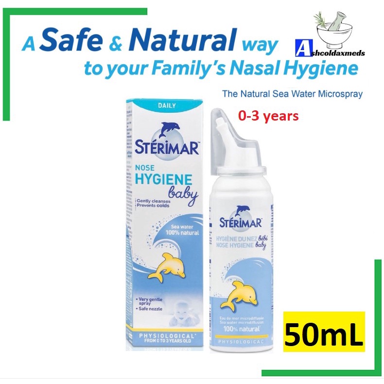 STERIMAR BABY SEA SALT WATER NASAL HYGIENE SPRAY (50ML OR 50MLX2) Exp ...