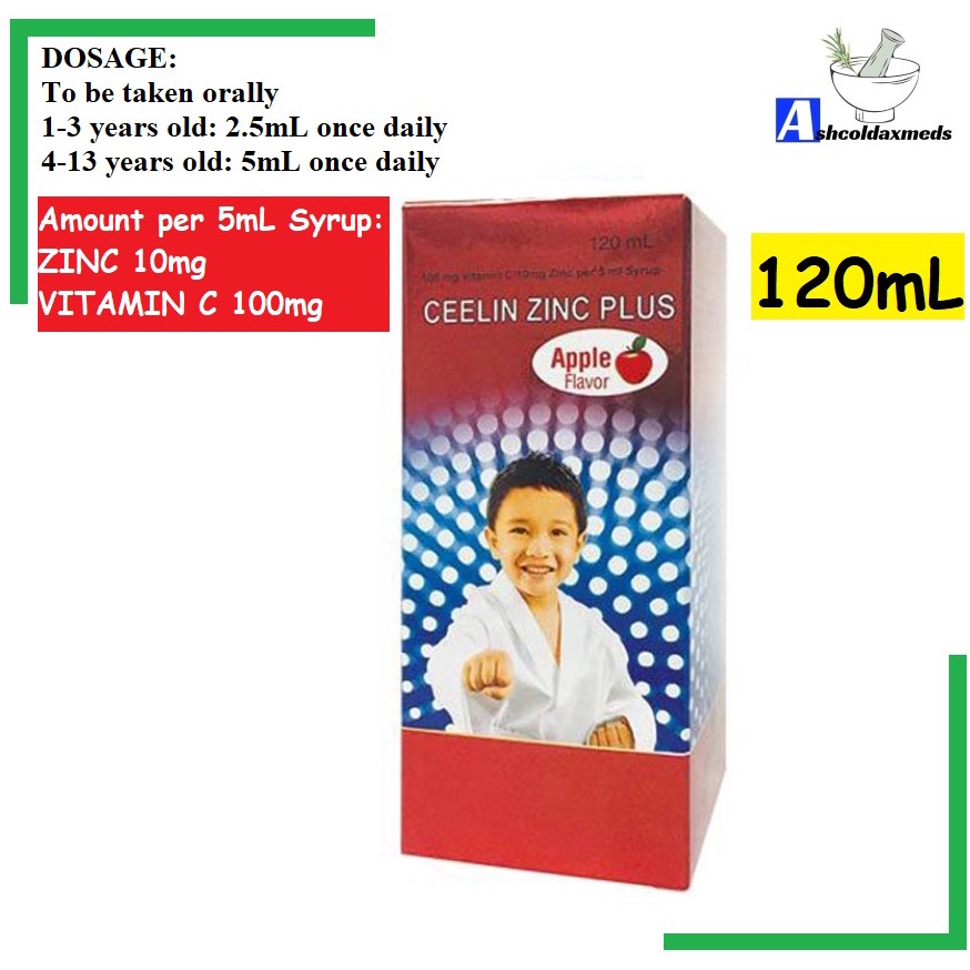 Ceelin Vitamin C + Zinc Plus Apple Flavor (120ml) Exp5/2023 - Farmasi ...