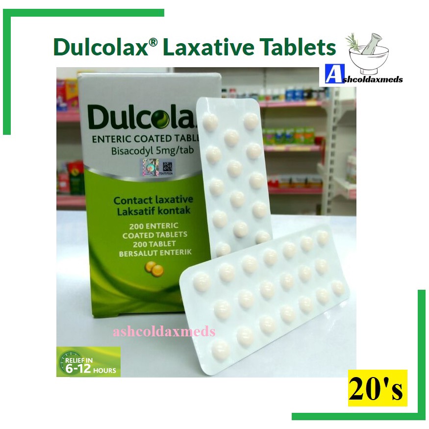 Dulcolax 5mg 20's coated tablet - Farmasi Limbongan
